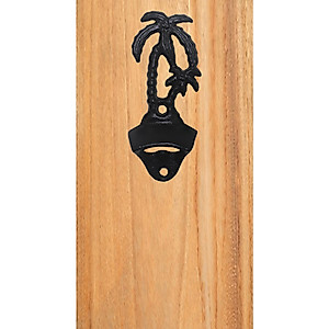 Luwanburg Black Cast Iron Palm Tree Novelty Bottle Opener, Rustic Wall Mount Bottle Opener Beach Coastal