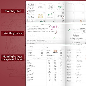 Legend Planner PRO Premium – Large Undated Weekly, Monthly & Budget Planner with Habit Tracker – Life Organizer for Time & Task Management, Goal Setting & Productivity – A4 size (Wine Red)