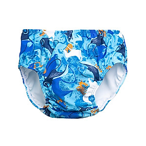 SunBusters Boy's Reusable Swim Diaper 2 Pack, Ocean Manta Ray, 4T
