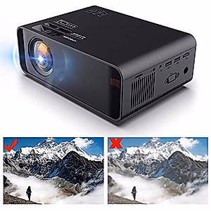 Video Projector, 800x480P 1500 Brightness 1000:1 Contrast HD LED Movie Projector Support Red Blue 3D, Mini Portable Projector Home Theater Support Dual USB/HDMI/VGA/AV/KTV(Black)
