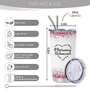 Pharmacy Technician Christmas Gifts, Gifts for PT on Pharmacy Technician Day, National Pharmacy Week Gifts, PT Appreciation Gifts, PT Graduation Gifts, Birthday Gifts for Pharmacy Tech 20 oz Tumbler
