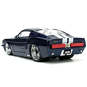 1967 Shelby GT500 Dark Blue Metallic with White Stripes Bigtime Muscle Series 1/24 Diecast Model Car by Jada 33865