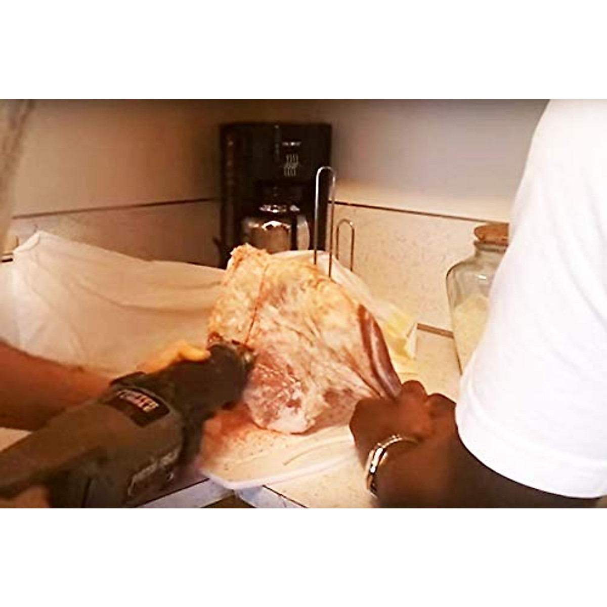 12 Inch Stainless Steel Reciprocating Saw Blades for Meat, 3TPI Big Tooth Unpainted Reciprocating Saw Blades for Food Cutting, Big Animals, Frozen Meat, Beef, Sheep, Cured Ham, Turkey, Bone - 5pack