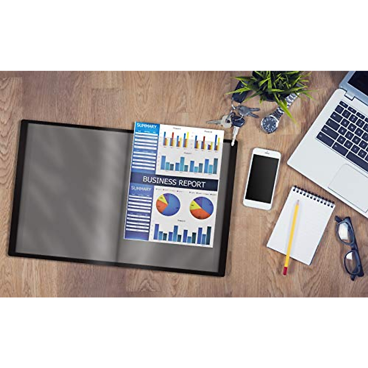 24 Pocket Bound Sheet Protector Presentation Book, 3 Pack, Clear View Front, 48 Page Capacity, by Better Office Products, Art Portfolio, Durable Black Poly Front and Back Covers, Letter Size