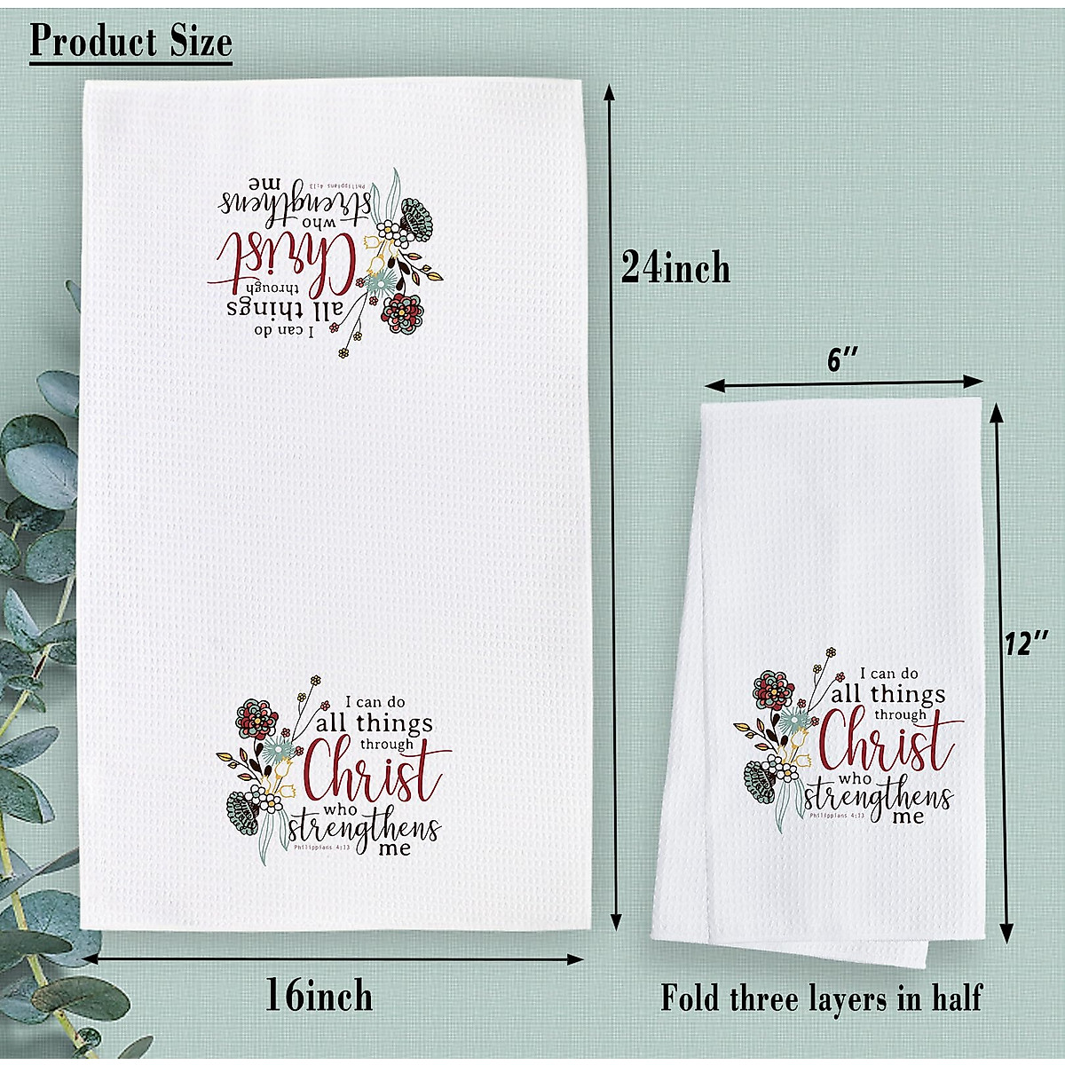 ZWZXR Christian Kitchen Towels,Dish Towels Dishcloth,Bible Verse Scripture Galatians 4:13 Decor Dish Towels for Kitchen,Towels for Kitchen 16X24,Christian Girls Women Gift (011)