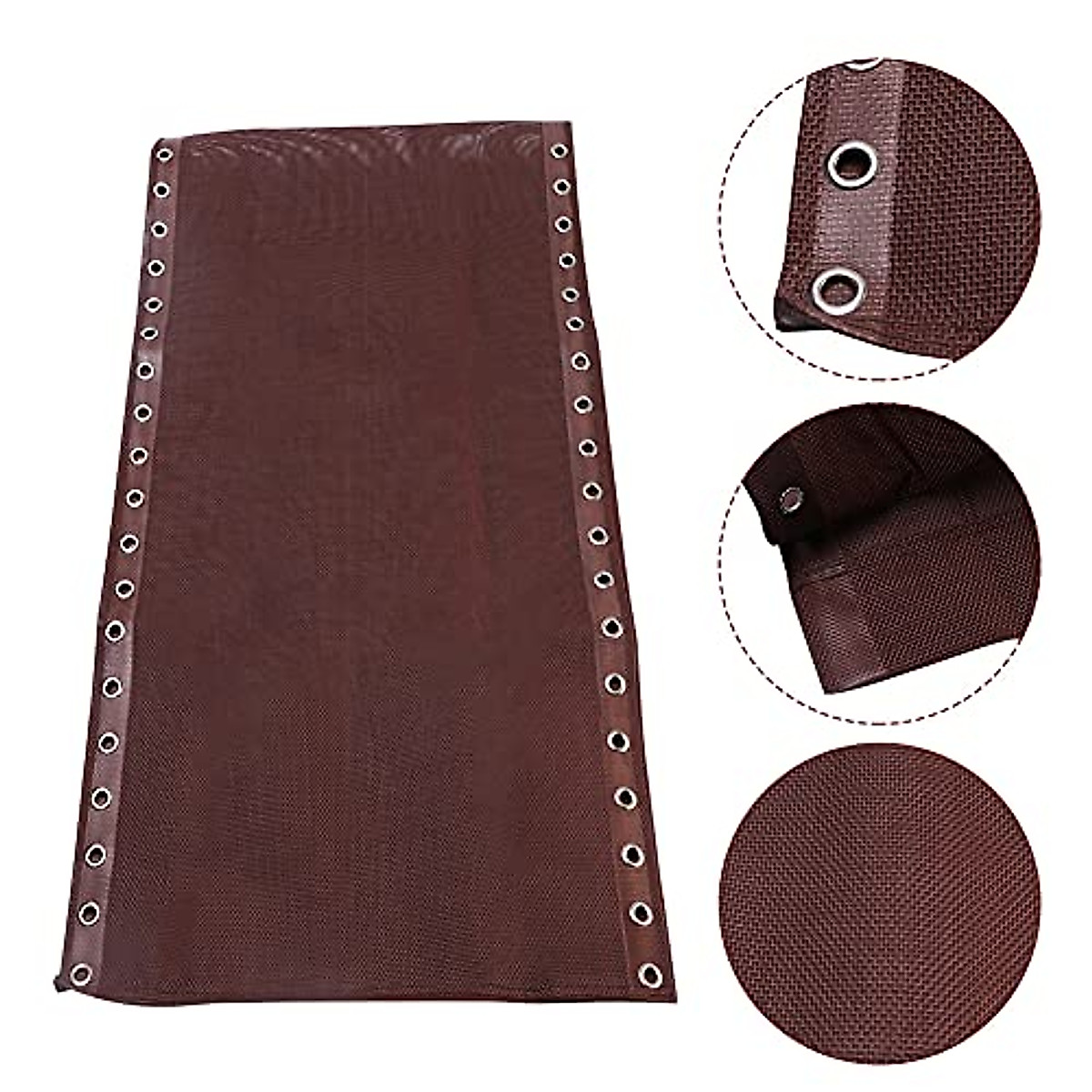 CALIDAKA Zero-Gravity Chair Replacement Fabric, Recliner Mesh Canvas, Patio Sling Repair Cloth Part for Outdoor Backyard Beach Pool Lawn, Folding Lounge Repair Cloth with Ropes(Brown)