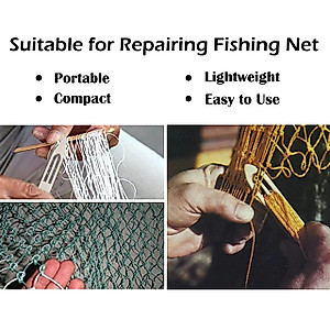 Easy Catch 7 PCS White Plastic Fishing Line Equipment Repair Netting Needle Shuttles-Size 3 4 5 6 7 8 9
