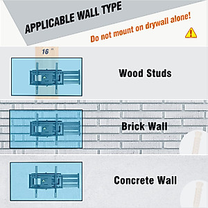 FORGING MOUNT Long Arm TV Wall Mount,Full Motion Wall Mount TV Bracket with 43" Extension Articulating Arm Universal TV Mount, Fits 26-65" Flat/Curve TVs/Monitors,Holds 99 lbs,Max VESA 400x400mm