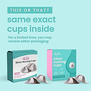 LaVie Silver Nursing Cups, Soothing Protection for Nursing Nipples, Calming Relief for Breastfeeding Moms, Silver Nipple Covers All Natural (Size 1)
