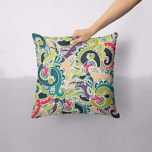 iiRov Shades of Green Swirl Pattern V32 - Custom Decorative Home Decor Indoor or Outdoor Throw Pillow Cover for Sofa, Bed or Couch Cushion (Pillow CASE Cover ONLY)
