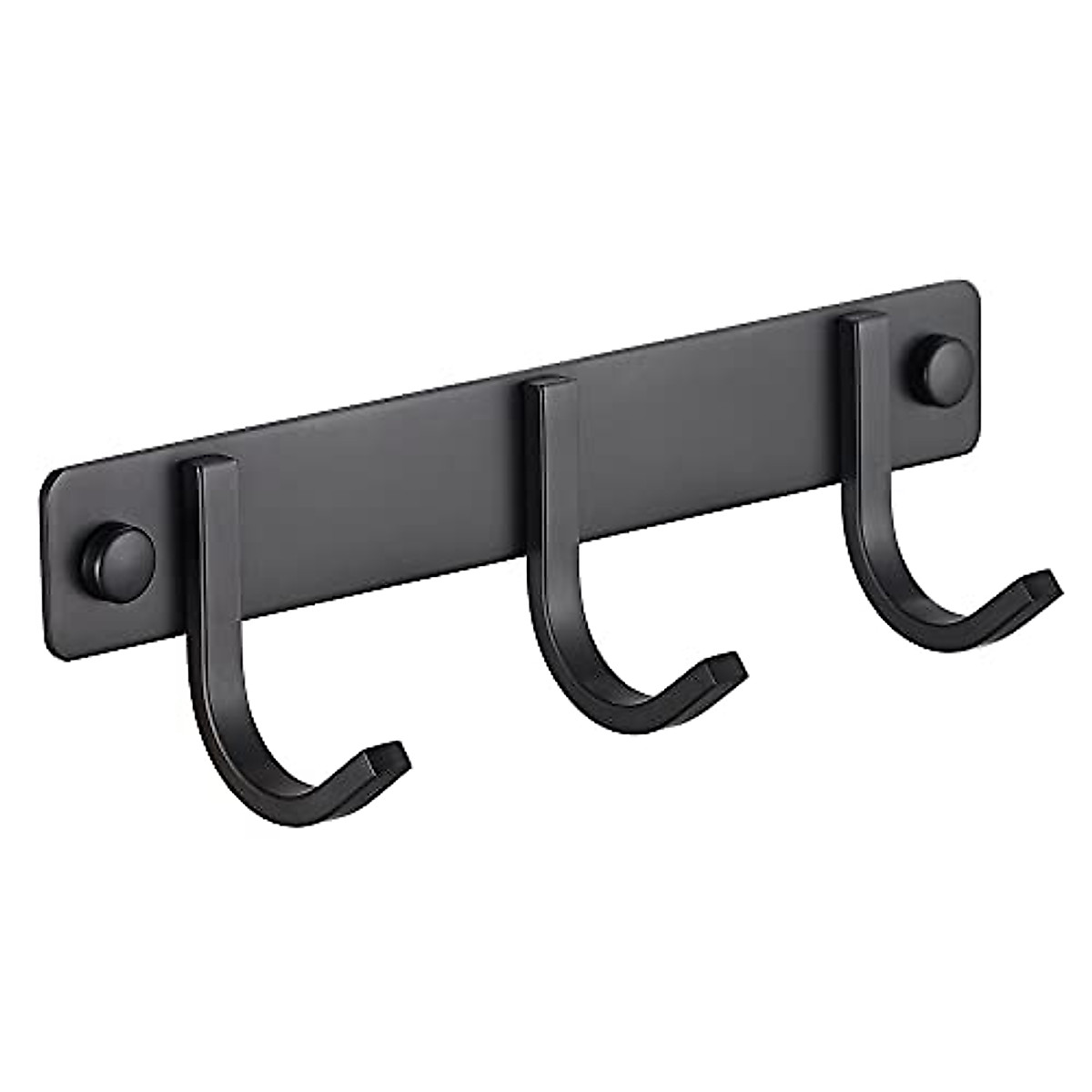 304 Stainless Steel Black Bathroom Hook Bathroom Toilet Towel Hook Coat Hook Row Hook Bath Towel Hook one-Piece Hook Kitchen Storage Hook Key School Bag Hook (Black, 3-Row Hook)…