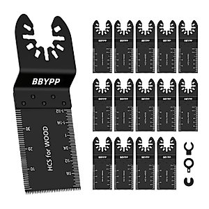 14pcs Oscillating Saw Blades, 1-3/8 Inch Professional Universal Multitool Blades for Wood Plastic Soft Metal, Quick Release Durable Oscillating Wood Saw Blades Fit Most Models