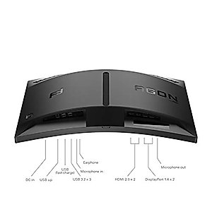 Porsche Design Agon PD27 27" Gaming Monitor, 1000R Curved QHD (2560x1440), 240Hz 0.5ms, DisplayHDR 400, Light FX, Quick Switch Keypad, Low Input Lag, Height-Adjust, 4Yr Re-Spawned, Black
