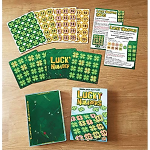 Tiki Editions Lucky Numbers - Be First to Complete Your Garden; 1 Rule - Numbers in Each Row & Each Column Must be Arranged in Ascending Order; Draw, Place or Swap Clovers, 1-4 Players, 20 min, 8+