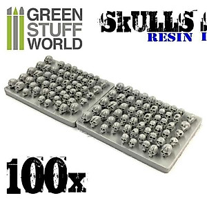 Green Stuff World 100x Resin Skulls 1343