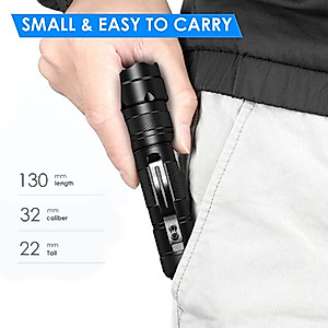 UniqueFire Bright Flashlight T6 LED Handheld Tactical Pocket Mini Penlight丨 5 Modes Waterproof Handheld Torch Portable Small Lanterna for Diary Lighting Hurricane Camping (Pack of 2)