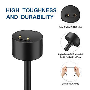 [2-Pack] Charger Cable for Xiaomi Mi Band 5/6/7 Smart Watch, Replacement USB Charging Cradle Dock Stand Cable for Amazfit Band 5 Fitness Tracker (3.3 ft/1.6ft)