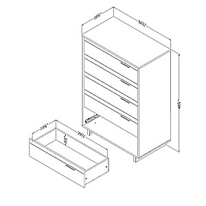 South Shore Fynn 5-Drawer Chest, 0, Gray Oak