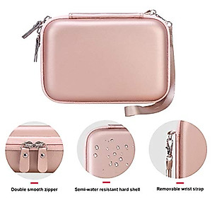 Canboc Hard Case for Fujifilm Instax Mini Link 2/ Instax Mini Link Smartphone Printer/Fujifilm Instax Mini EVO Instant Camera, Mesh Pocket fit Instax Mini Instant Film and Cable, Rose Gold