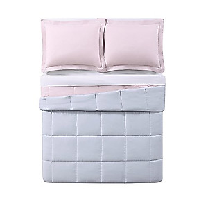 Truly Soft Everyday Reversible Comforter Set, Twin XL, Blush/Silver Grey