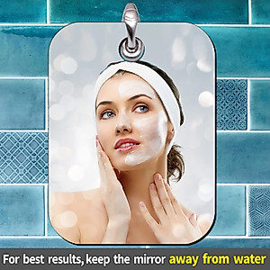 NC Unbreakable Shower Mirror fogless for Shaving,Fog Proof Shave (Medium,2PCS,4"x6"),Shatterproof Travel Makeup Camping Mirrors,Wall Hanging Mirror Bathroom,Portable Lightness Handheld Mirror Locker