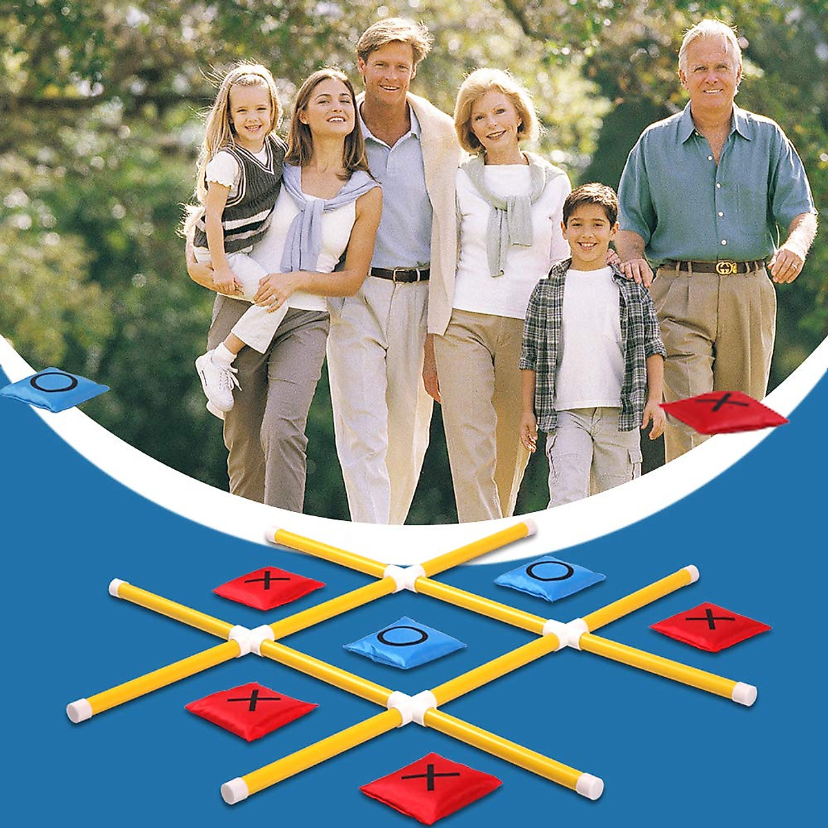 OTTARO Giant Tic Tac Toe Game Outdoor Indoor for Family, Outdoor Bean Bag Toss Game for Adults and Kids(3ft x 3ft)