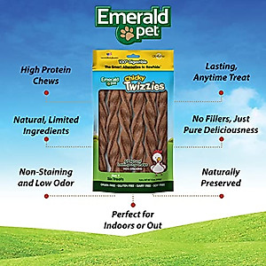 Emerald Pet Twizzies Rawhide Free 100% Digestible Natural Dog Lasting Chew Treats, Made in USA, Size 9 Chicky Chicken Multipack