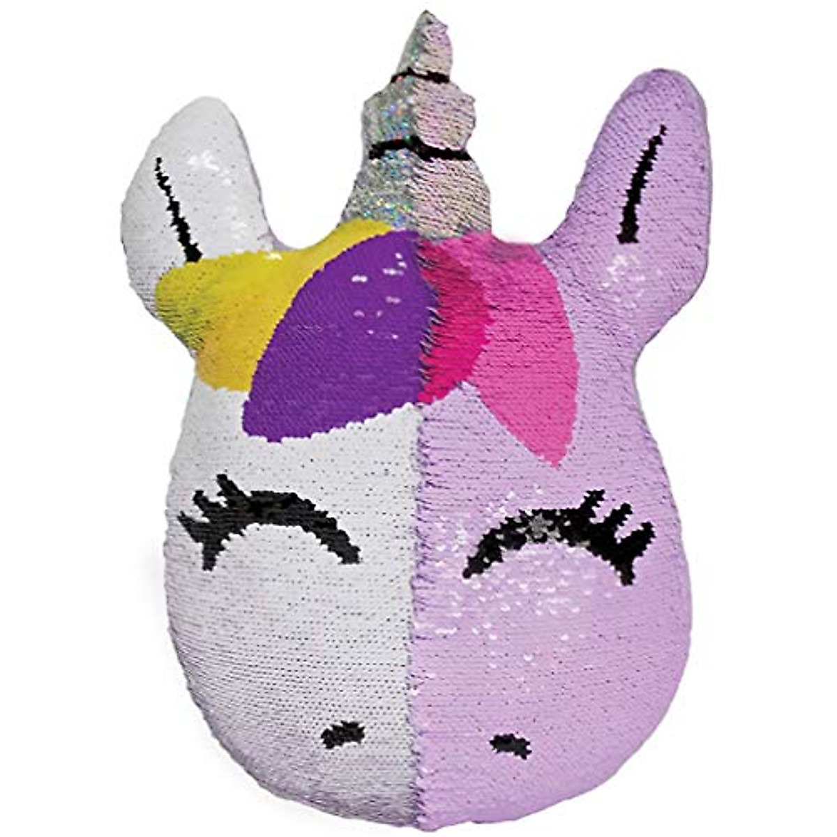 iscream Sweet Unicorn 7.5" x 9.5" Reversible Sequin Soft Fleece Back Mini Pillow