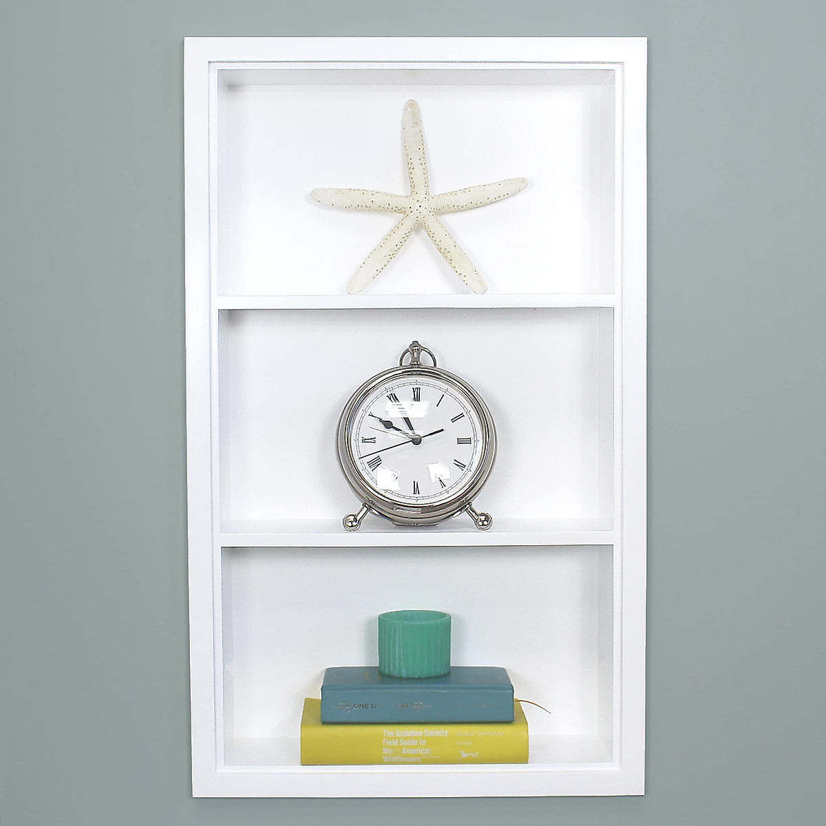 Fox Hollow Furnishings 14x24 Sloane Recessed Wall Niche Medicine Cabinet Replacement, in The Wall Bathroom Cabinet Insert Shelf/Shelves, Made in North America, Real Wood, NO MDF, White Plain Back