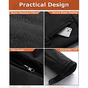 Venustas Women's Heated Jacket with Battery Pack 7.4V, Windproof Electric Insulated Coat with Detachable Hood Slim Fit