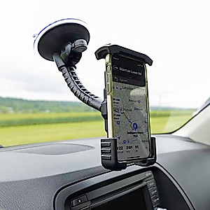 Cummins Windshield Phone Mount CMNWSPH - Suction Cup Phone Holder for Car or Truck Window or Dash Universal Fit - Black