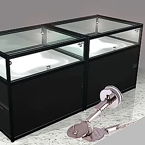 Copper Sliding Glass Push Door Hardware Accessories Glass Lock Showcase Glass Display Cabinet Door Window Cabinet lock - (Color: Yellow)