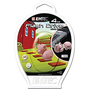 EMTEC Animal Series 4 GB USB 2.0 Flash Drive, Pig