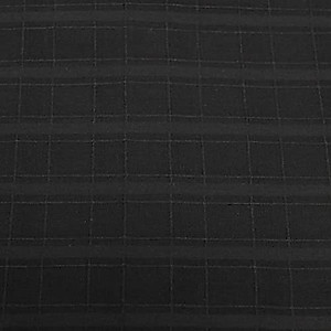 Texco Inc Solid Cotton Woven Jacquard Black Plaid Checkered Pattern/Decoration Apparel, Home/DIY Fabric, 5 Yards