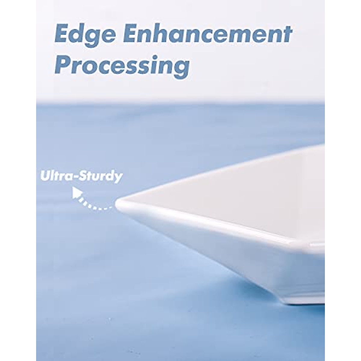 DELLING 13.7 inch Serving Platter, Geometric Serving Plates, White Porcelain Platters for Serving Food, Serving Trays for Party, Entertaining, Appetizer, Fruit, Salad, Oven Safe Dinnerware Set of 3