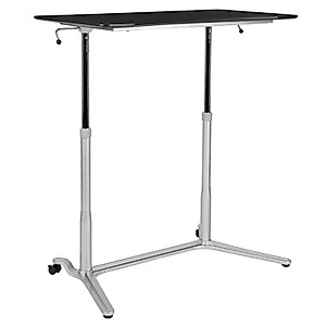 Flash Furniture Merritt Sit-Down, Stand-Up Black Computer Ergonomic Desk with 37.375"W Top (Adjustable Range 29" - 40.75")