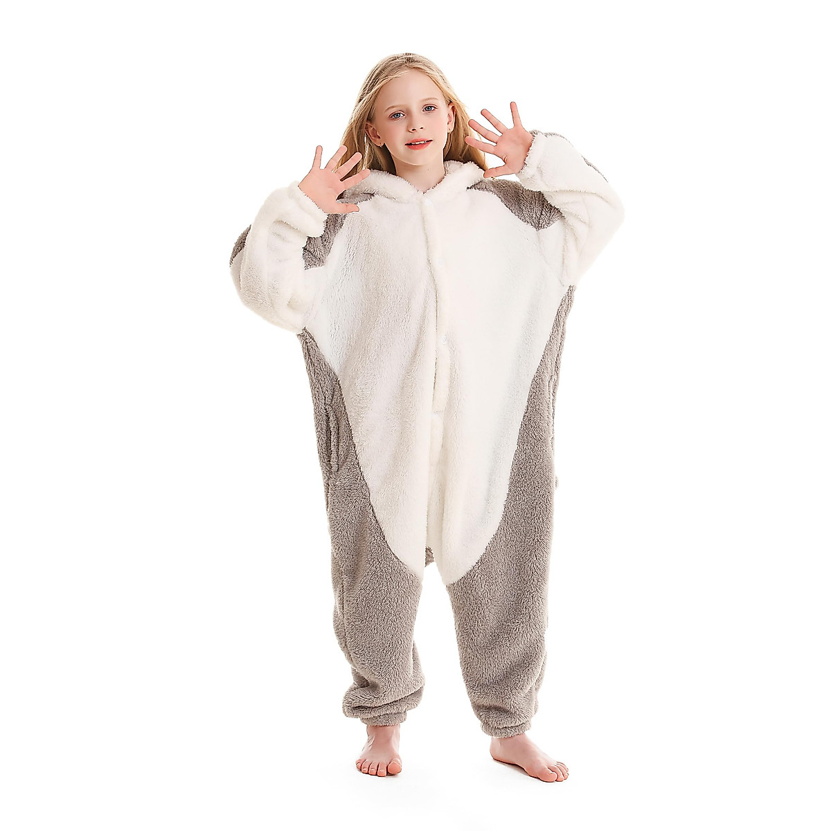 ATOZ Onesie for Kids, Animal Pajamas Halloween Cosplay Costume for Girls Boys, Koala 8-9Y