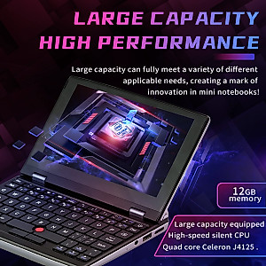 ZWYING Laptop【Win 11/MS Office 2019】 7.0-inch Touchscreen Ultra Light Mini Laptop,All Metal Texture,High-Speed Celeron J4105 CPU,12G RAM/960GB SSD High-Performance Gaming Computer(960GB SSD)