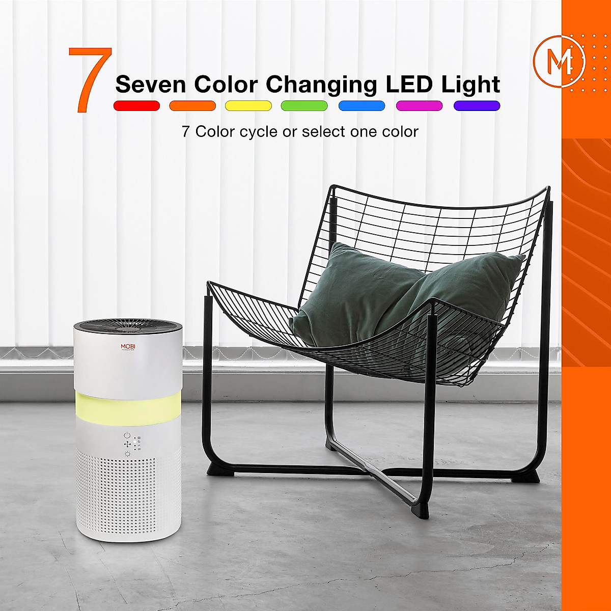 MOBI Air Purifier 4 in 1 Smart Wi-Fi Air Purifier & Humidifier with Removable Water Tank & Filter, 3 Stage HEPA Filtration System, Covers up to 1095 ft², Remove Dust Smoke Pollutants Odor