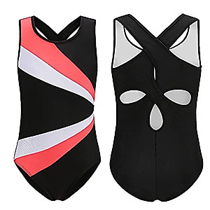 Happy Cherry Girls Gymnastics Leotard Sparkle Gradient Leotards for Kids