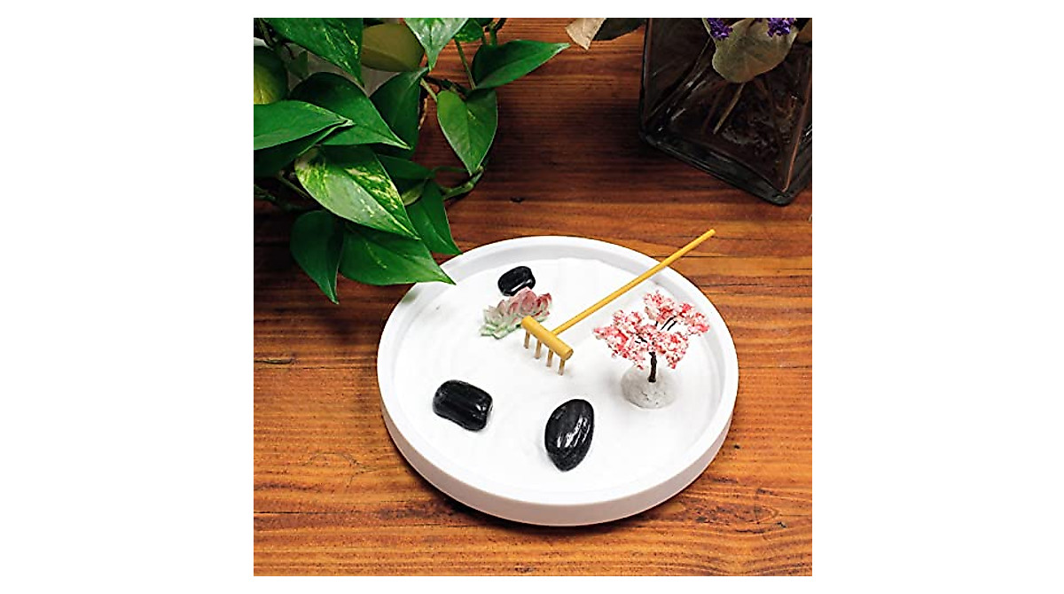 Nature's Mark Mini Zen Garden Kit for Desk - Find Your Calm