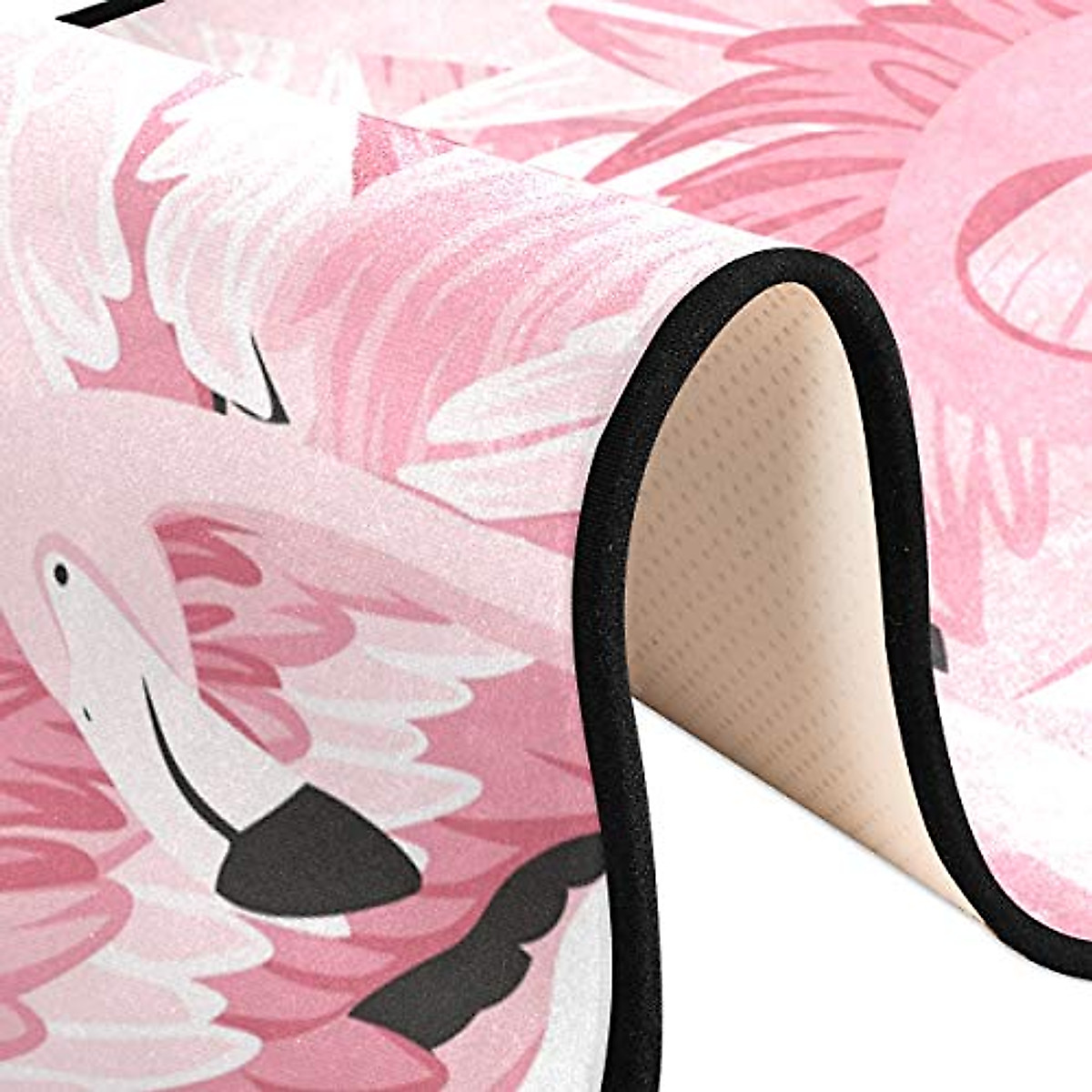 Blueangle Pink Flamingos Runner Rug Soft Plush Hallway Entryway Living Dining Room Area Rug (2' X 6')