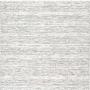 Hauteloom Williford Boho Hand Woven Wool Natural Fiber Soft Area Rug for Living Room, Bedroom, Dining Room- Traditional Farmhouse High Pile Braided Carpet - Black, Cream, Beige - 2' x 3'