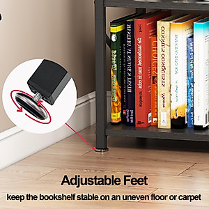 FUTRWORE Small Bookshelf for Small Spaces,Industrial 3 Tier Bookcase, Narrow Book Shelf Organizer, Small Shelf Open Display Rack for Bedroom, Living Room, Home Office(Black)