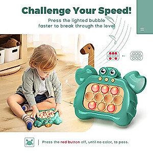 Quick Push Game Pop Game It Fidget Toys Light up Pattern Popping Game Puzzle Game Machine Anti-Anxiety Autism Sensory Toy for Children Adults