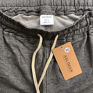 ASLIMAN Men's Pajama Shorts Sweat Gym Workout Running Athletic Short Pants Dark Grey