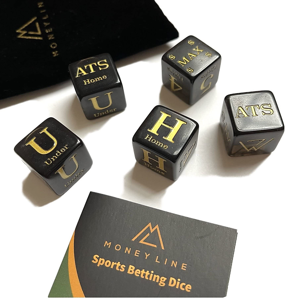 MoneyLine Sports Betting Dice - Sports Betting Gift - Dice to Help You Bet on Sports - Five 19mm Dice for Sports Wagering