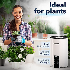 WiFi Control Humidifiers for Bedroom - Dual Mist (Cool & Warm) ! Humidifier 4L Big Capacity Top Fill Water Tank, Quie Humidifier, for Large Rooms Home Living Office Baby - Ultrasonic Humidifier