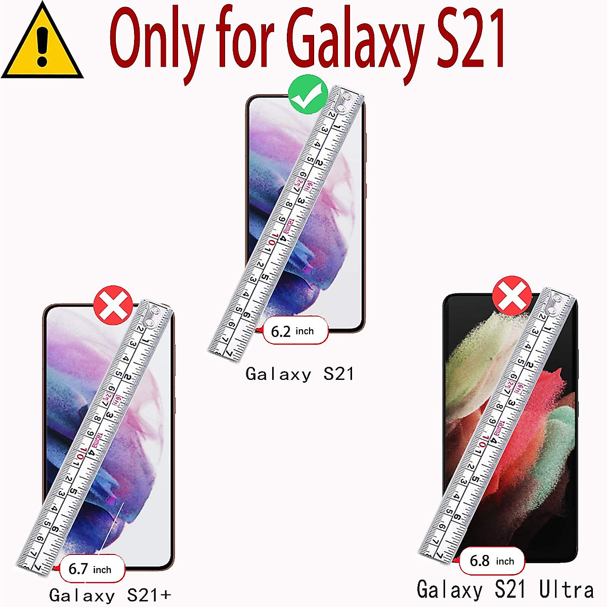 MONASAY Wallet Case Compatible for Galaxy S21 5G, 6.2 inch,[Screen Protector Included][RFID Blocking] Flip Folio Leather Cell Phone Cover with Credit Card Holder, Purple