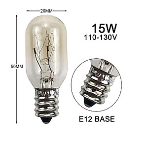 Lxcom Lighting T20 Incandescent Bulbs Salt Rock Lamp Bulb 15W Microwave Oven Light Bulbs 110V Stoven Bulbs E12 Base Appliance Lamp Warm White Kitchen Aid Oven Light Bulb, 8 Pack